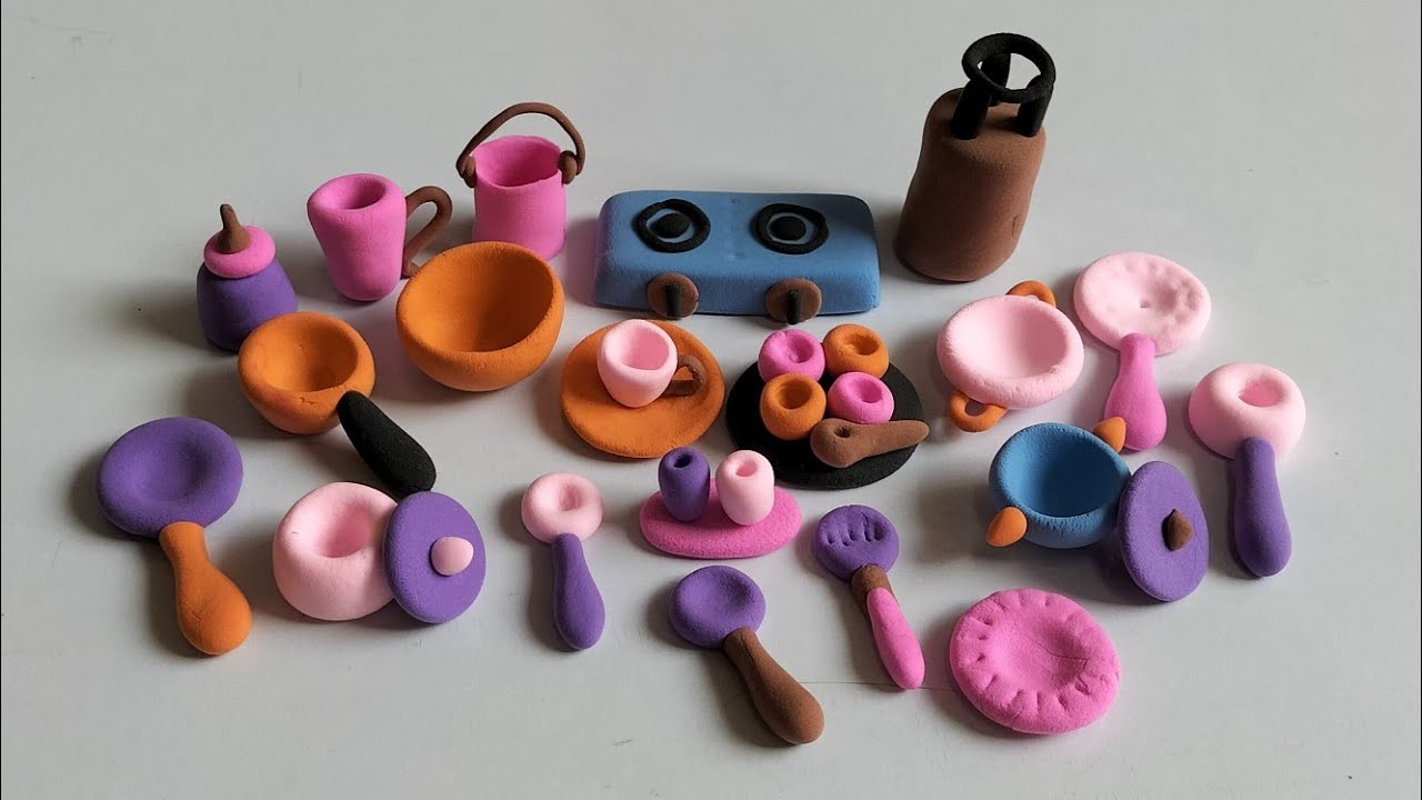 How To Make Clay Pot Miniature Kitchen Set Clay Pot Making @Dolliyon ...
