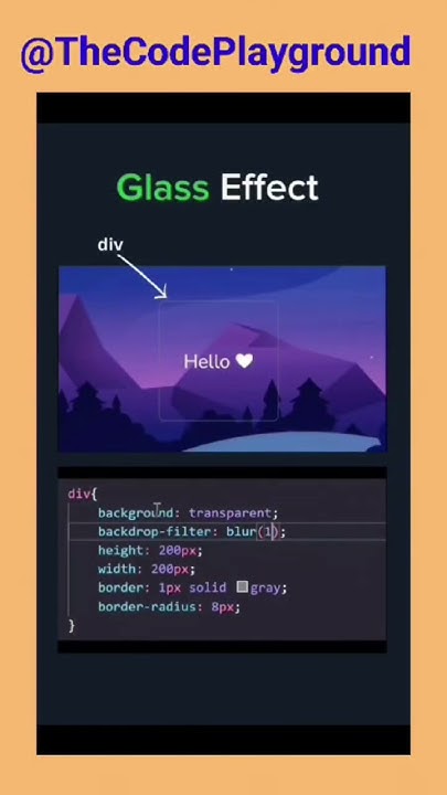 Glassmorphism Effect CSS | HTML CSS JS Animation and Effects #htmlcss #webdevelopment #shorts ...