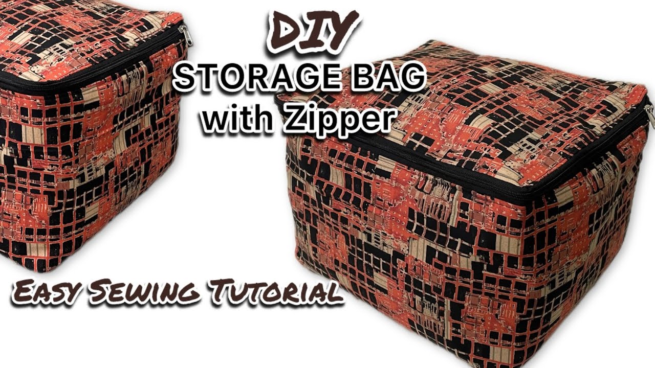 Easy Storage Box Bag | DIY Zipper Bag | easy Sewing Tutorial /fabric ...