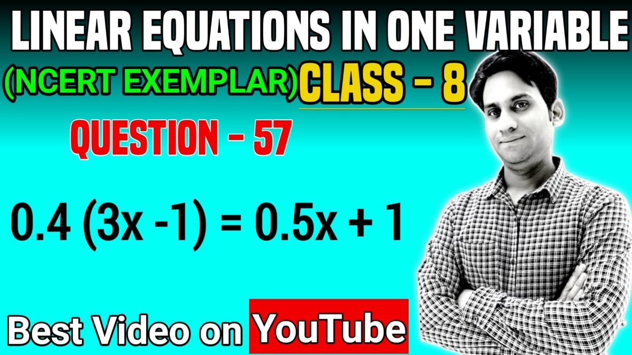 0.4(3x –1) = 0.5x + 1 - YouTube