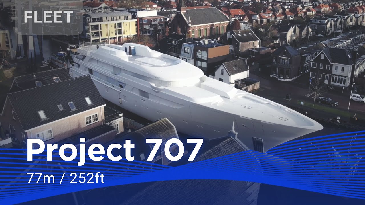 A view from above... Transportation of 77-metre Project 707 | Feadship ...