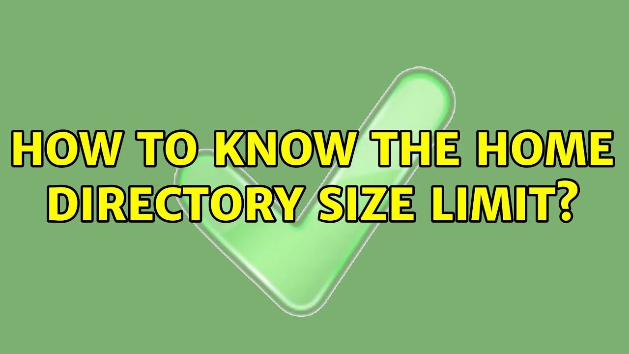 Ubuntu How To Know The Home Directory Size Limit YouTube Ubuntu How To Know The Home Directory Size Limit YouTube