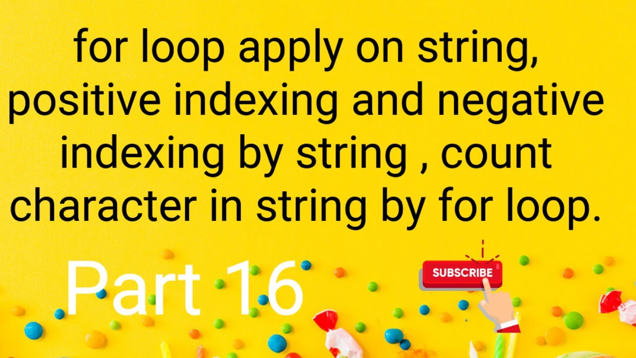For Loop Apply On String Forloops Youtube