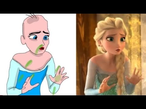 Frozen 2 Elsa funny Drawing memes - Try not To laugh - YouTube