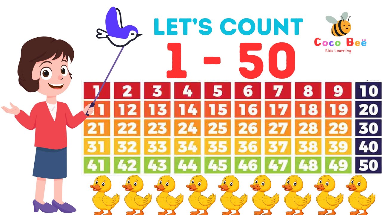Counting 1 to 50 for Kids | Learn Numbers with Fun & Music | #123 # ...