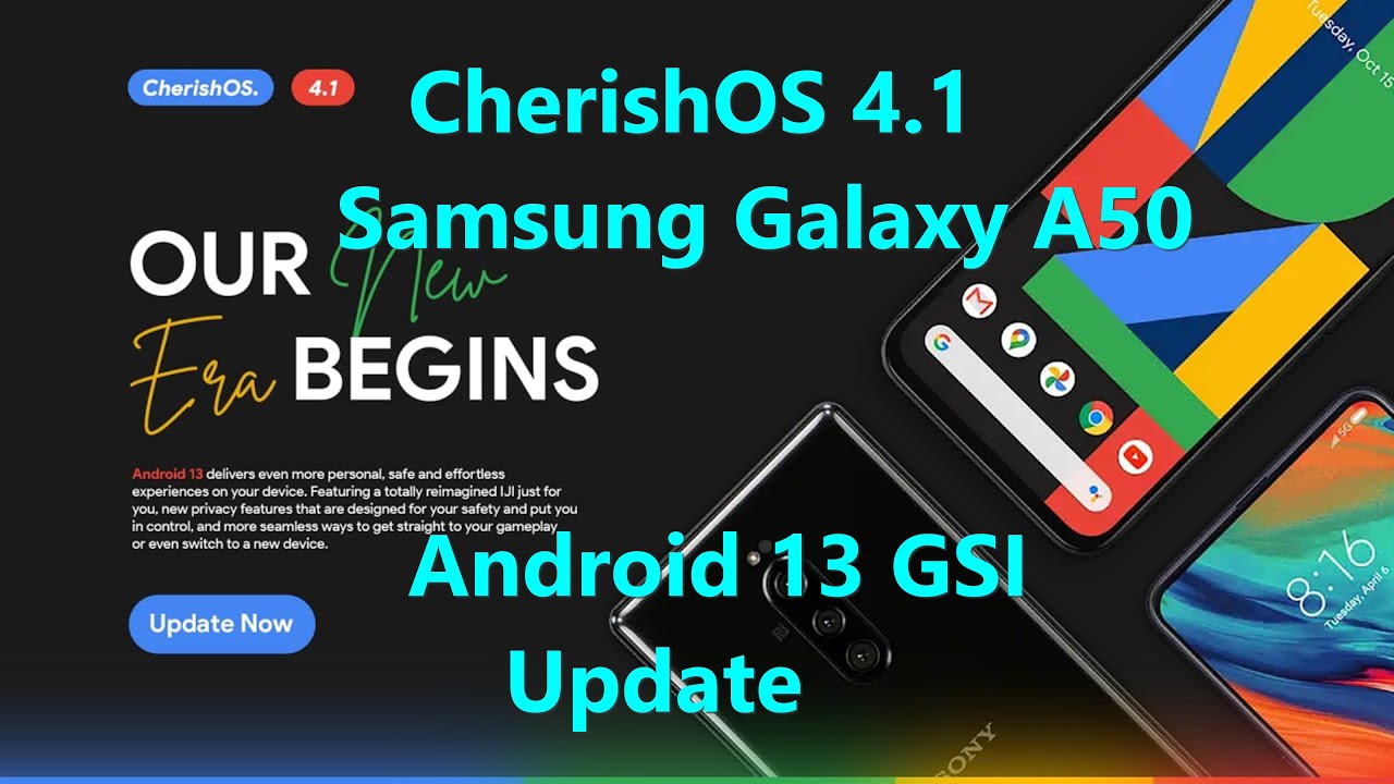 مراجعة الروم المعدل Review Rom CherishOS 4.1 Samsung Galaxy A50 Android 13 GSI Update - YouTube