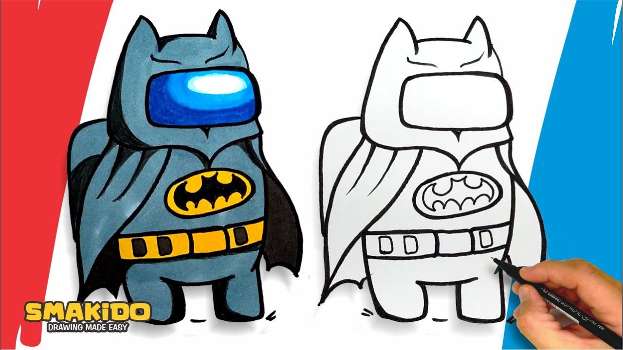 How to Draw Among Us Batman Imposter | Among Us Crewmate Character ...