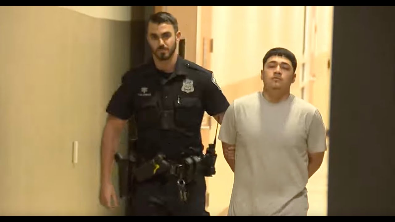 San Antonio Police holding a Perp Walk of alleged murder suspect - YouTube