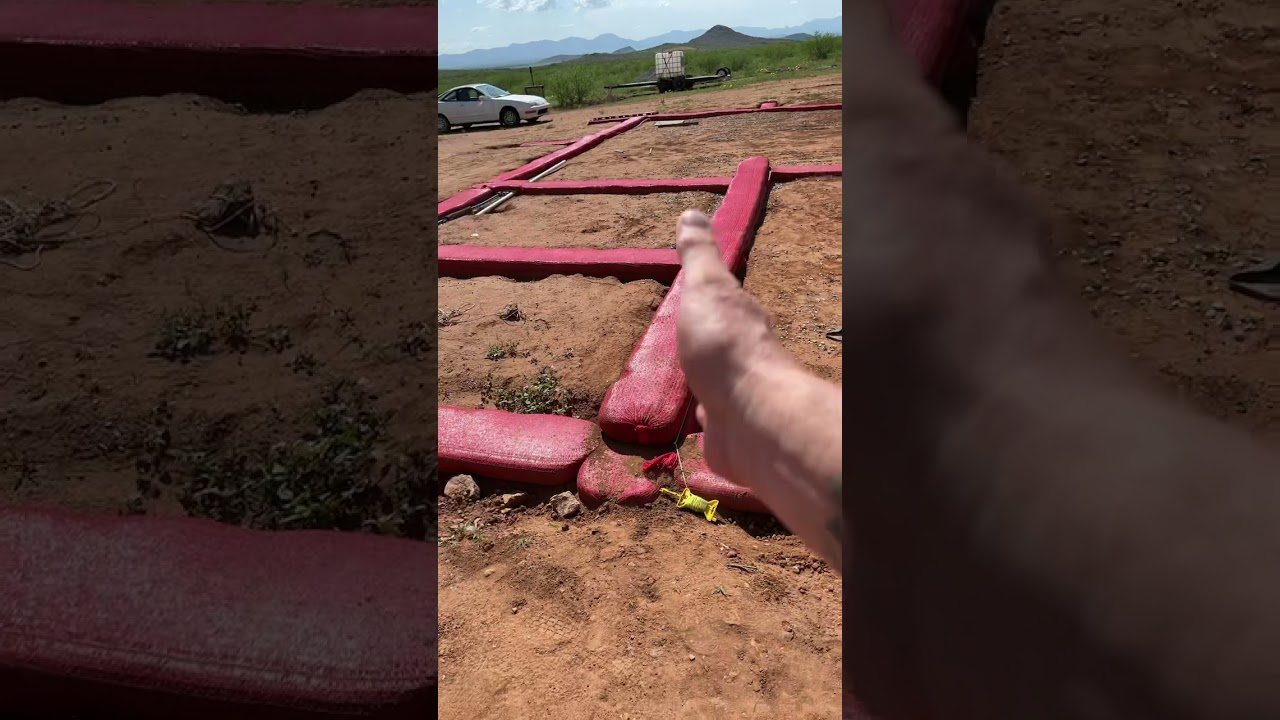 Squaring the hyperadobe walls - YouTube