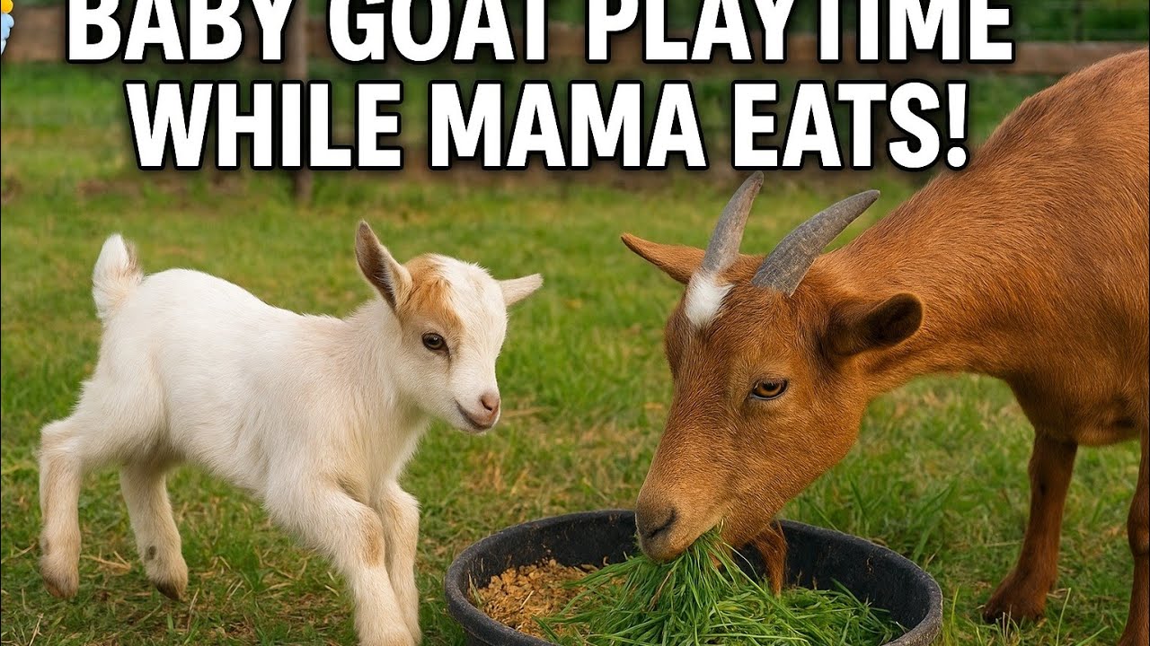 Baby Goat Playtime While Mama Eats! 🍼🌿 ️ ️ ️ ️ ️ ️ - YouTube