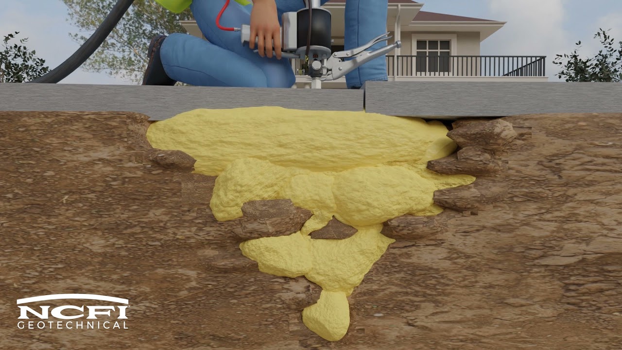 NCFIGEO Sidewalk Slab Leveling polyurethane Foam Animation - YouTube