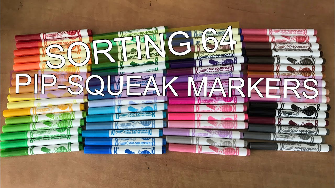 Sorting 64 Pip-Squeak Markers | Colours and Arts - YouTube