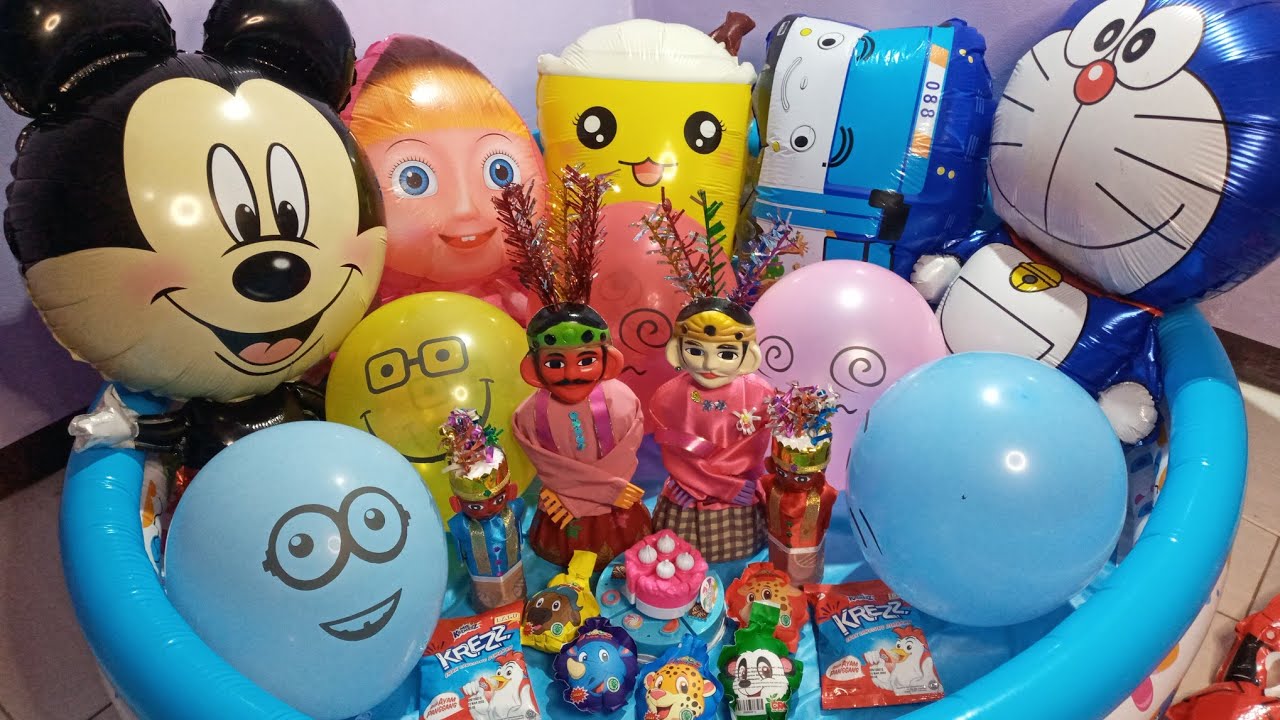 Balon karakter lucu🐔🐻|balon doraemon|balon tayo|balon marya|balon warna ...