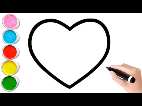 Çocuklar İçin Kolay Ve Sevimli Kalp Resmi Çizimi Ve Boyama Videosu, Sevimli Resim Çizim Ve Boyamalar