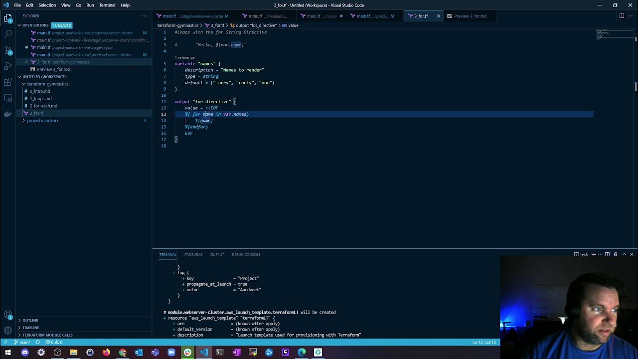 5.4 Learn Terraform - Using the for String Directive - YouTube
