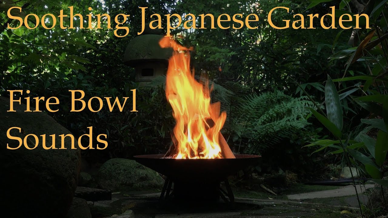 Relaxing Fire Bowl Sounds in Japanese Garden (4K) - YouTube