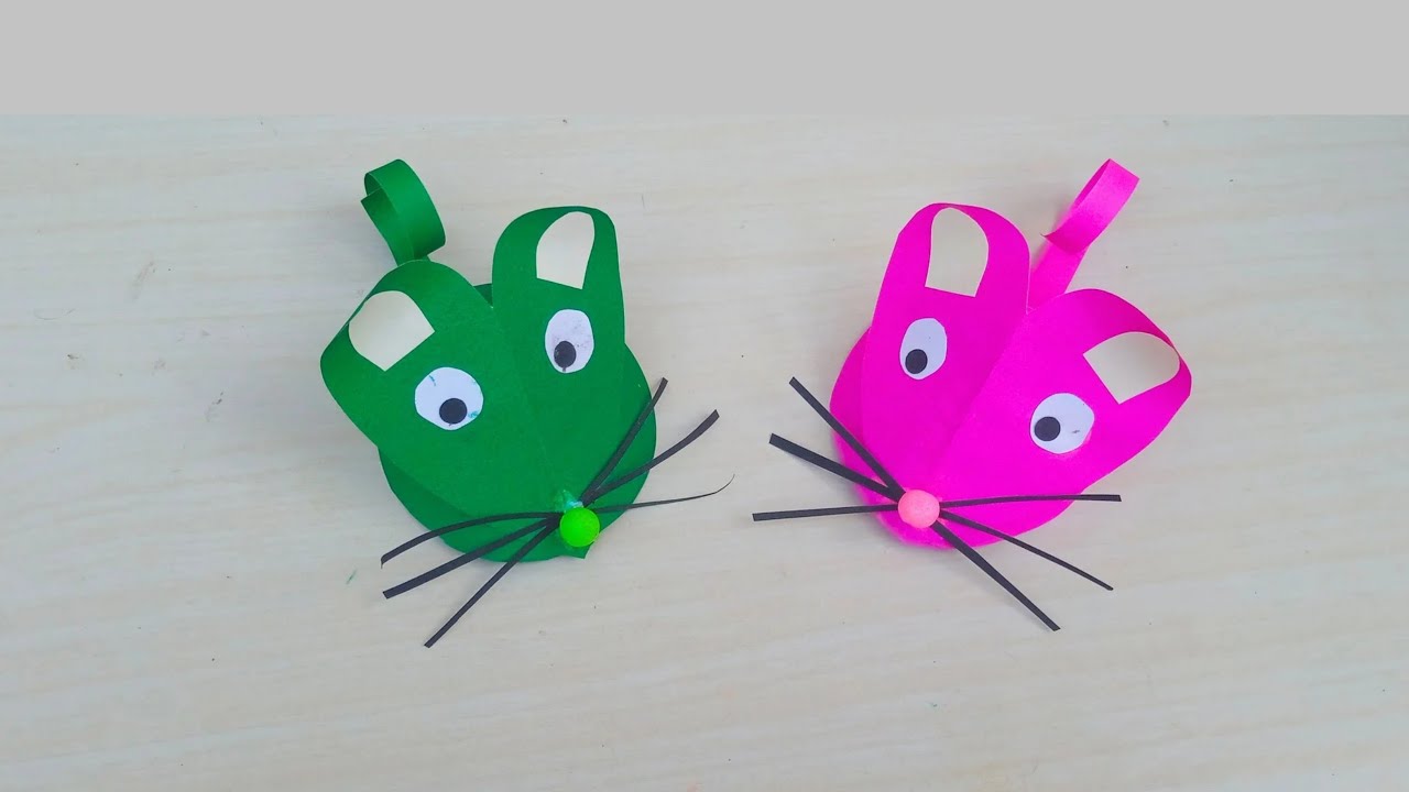 How to make Cute Paper Mouse Easily | Rat Craft | Paper Mouse Making ...