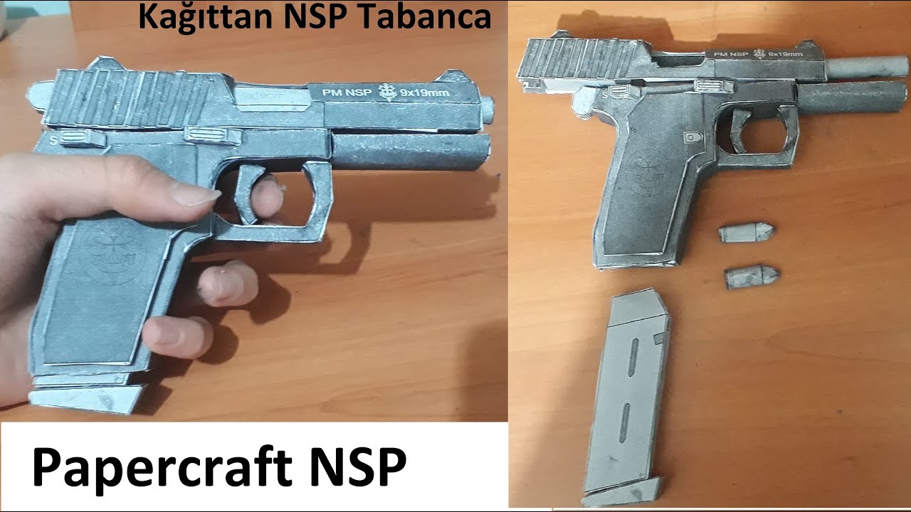 Kağıttan Tabanca Basit NSP / Papercraft NSP Pistol - YouTube