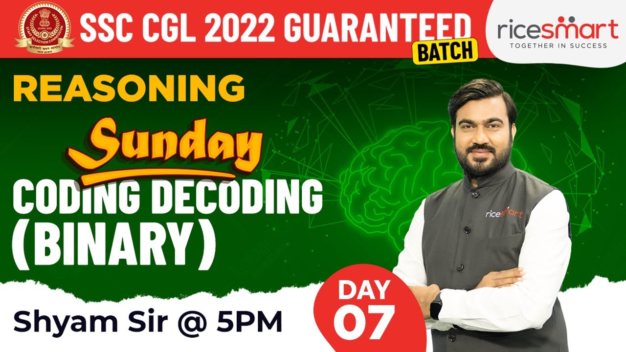 Coding Decoding | Binary Coding | SSC CGL 2022 | Reasoning By Shyam Asare - YouTube