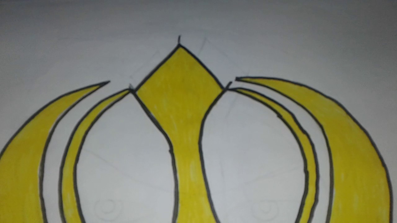Sikh symbol draw and colour in drawing - YouTube