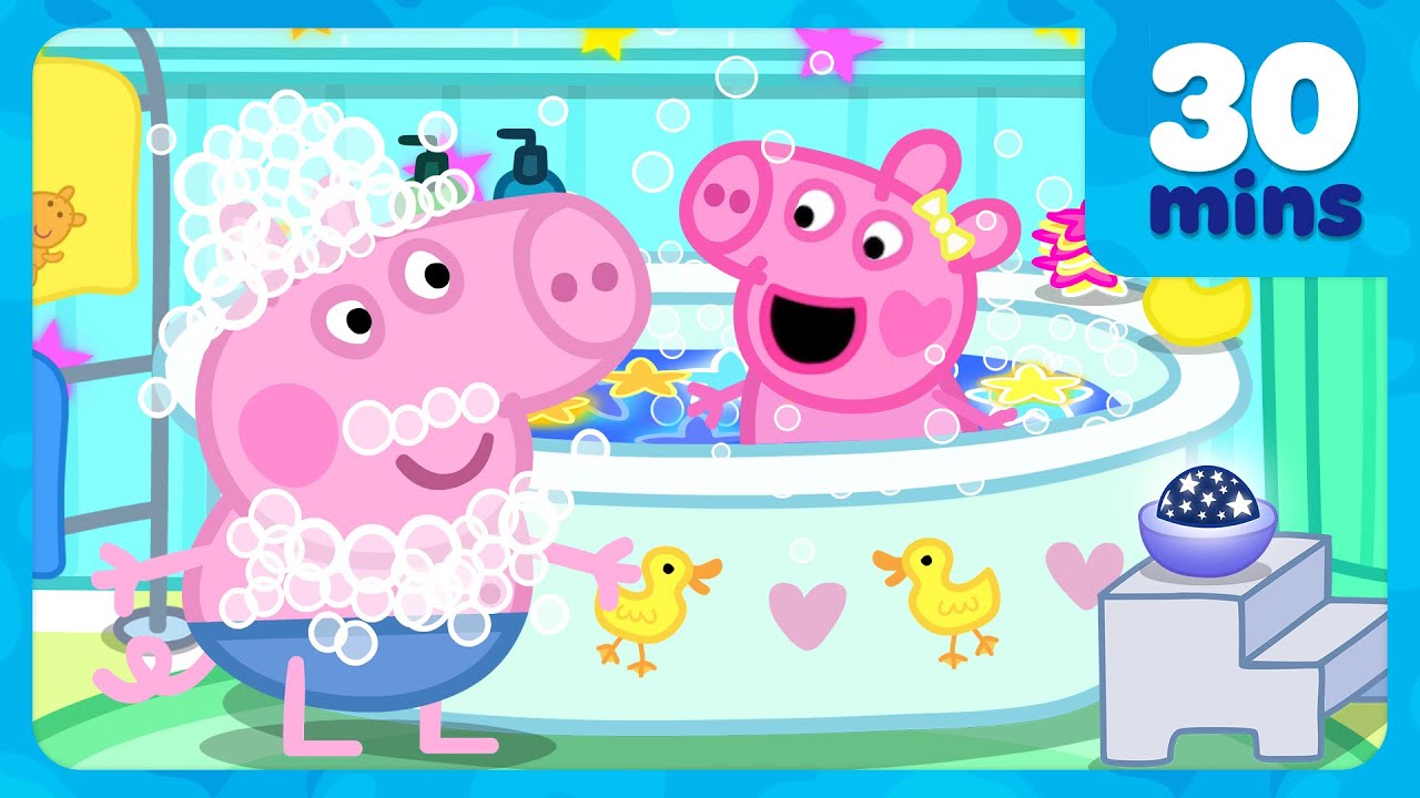 George Pigs Bath Time With Evie 🛁 Bubble Bath Mayhem 🫧 Peppa Pig Full ...