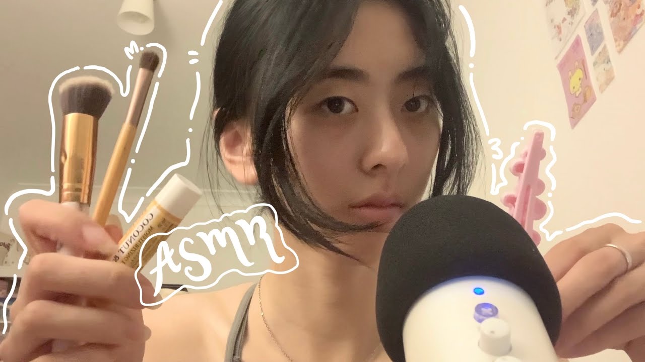 ASMR random triggers | tapping and mic brushing + inaudible - YouTube