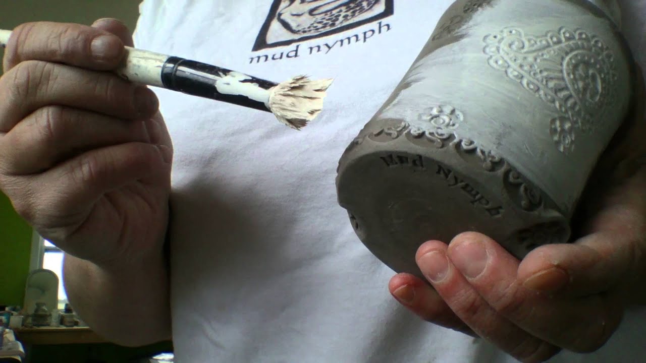 Sgraffito and Mishima by Mud Nymph Pottery - YouTube