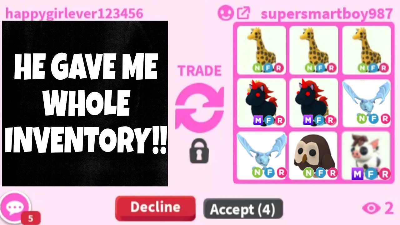 😱😝No Way! Someone KIND In Adopt Me GAVE ME THEIR *WHOLE INVENTORY ...
