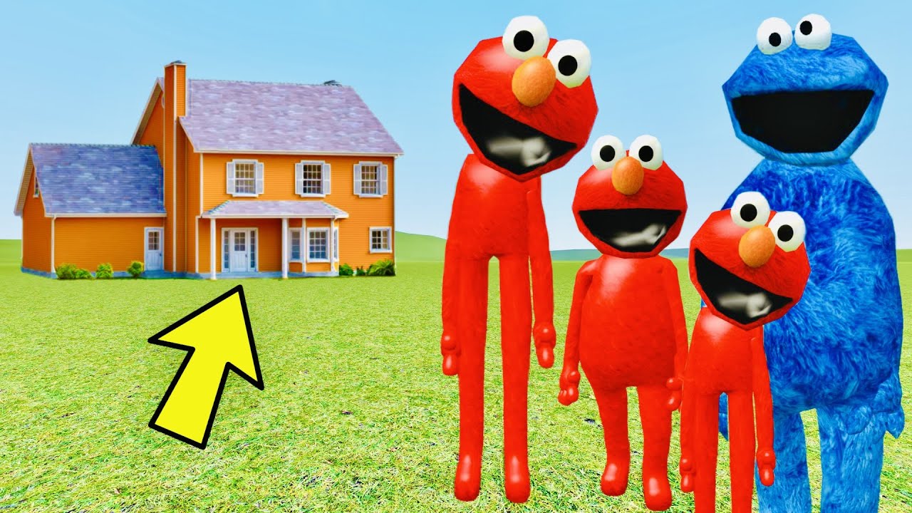NEW ELMO FAMILY VS HOUSES In Garry's Mod! - YouTube