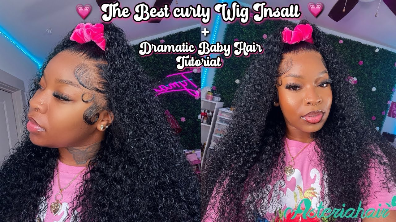 THE BEST PRE PLUCKED CURLY FRONTAL WIG MELTED LACE + DRAMATIC BABY HAIR ...