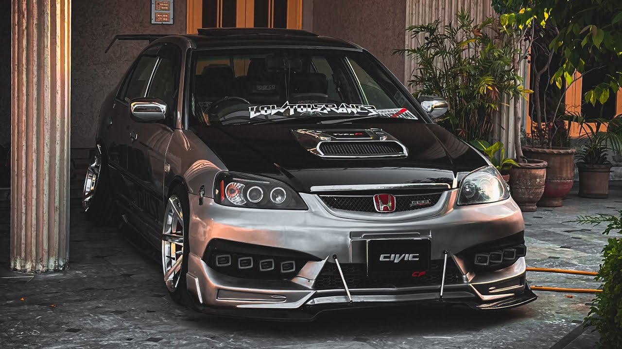Civic with Bugatti Style Front Bumper Lights || Super Chrome 18” Rims😱 ...