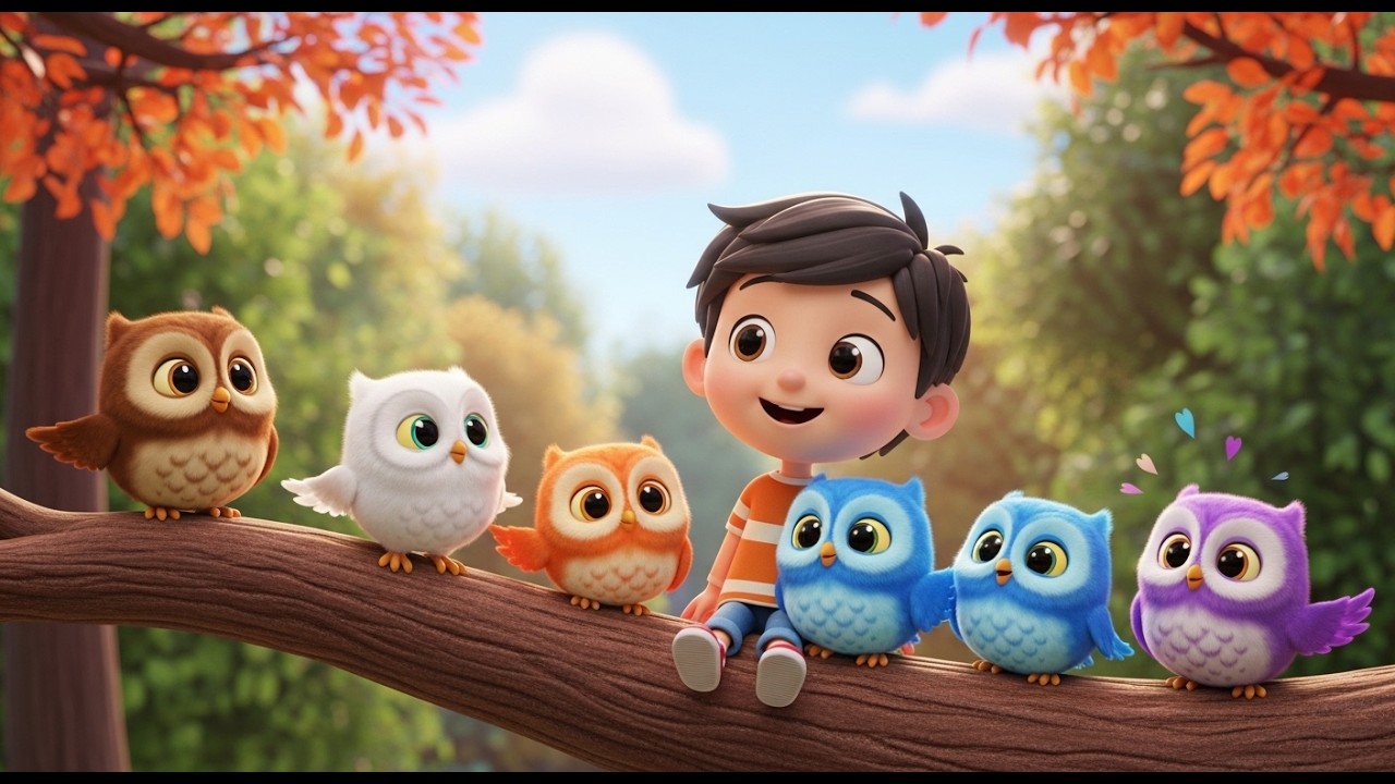 Five Little Owl Babies Hoot Hoot Hoot | Night Animal Song & Counting ...