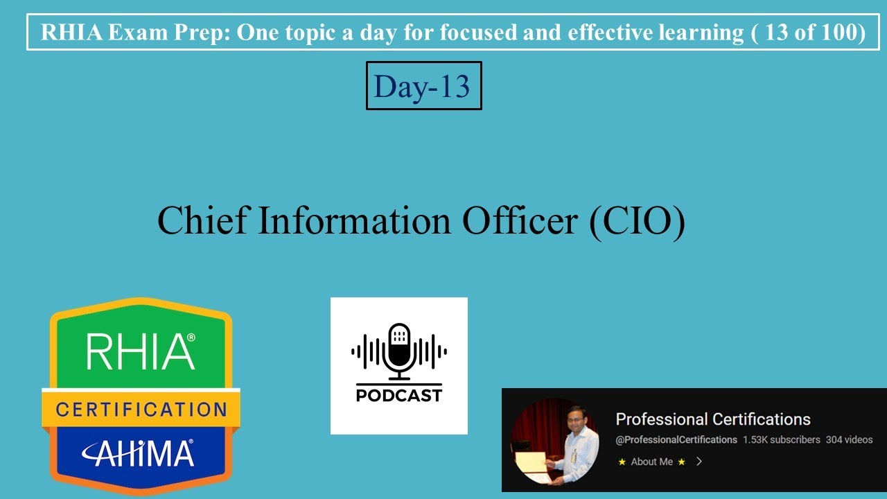 RHIA Exam Preparation 013- Chief Information Officer CIO - YouTube