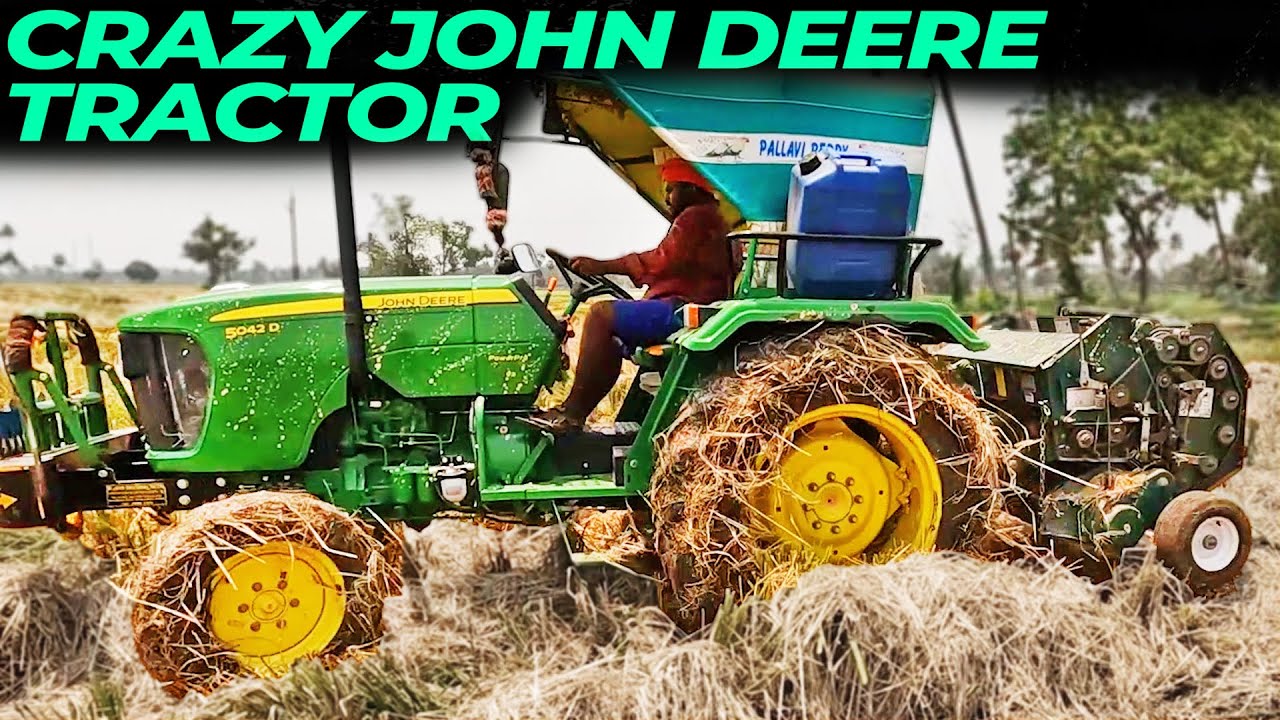 CRAZY "John Deere" 5310 Tractor with Round stew baler | Tractor videos ...