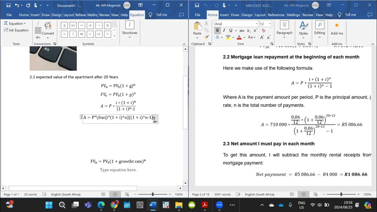 Typing equations in Word documents - YouTube