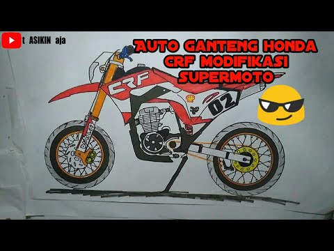 "Filling good" Menggambar CRF supermoto | how to draw honda CRV ...