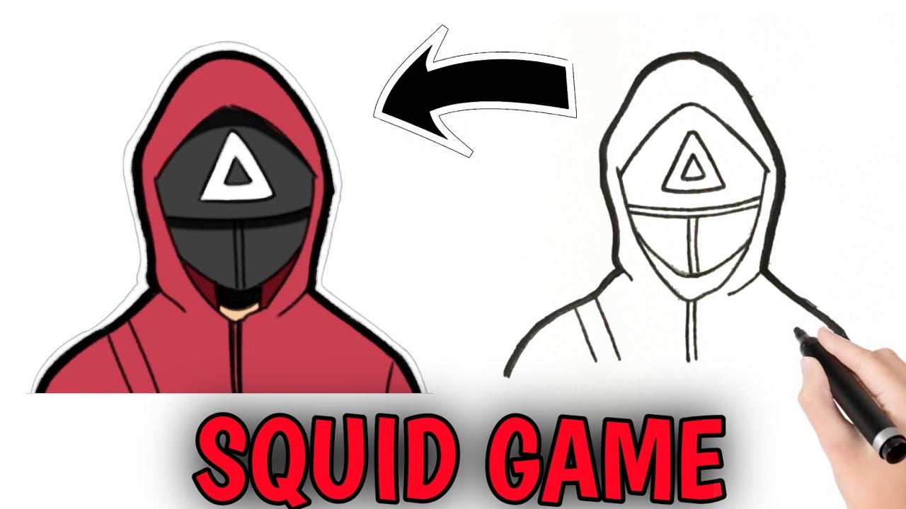 Squid game | How to draw squid game | Red light green light | red guard ...