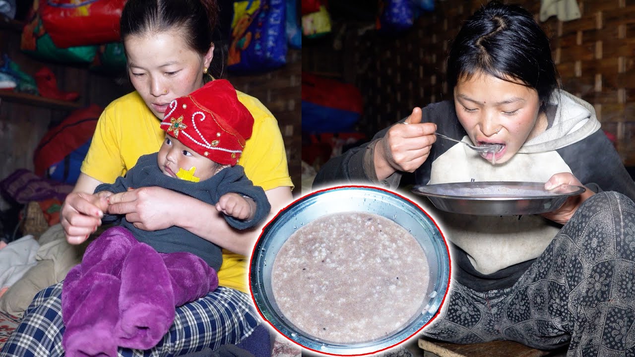 Manjita cooks Millet flour soup rice cooking for friends - YouTube
