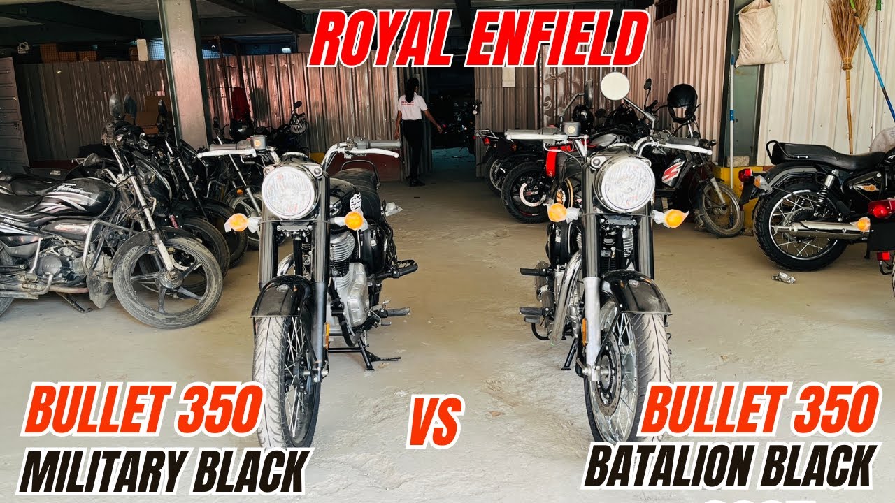 2025 RE Bullet 350 Battalion Black VS Bullet 350 Military Black ...