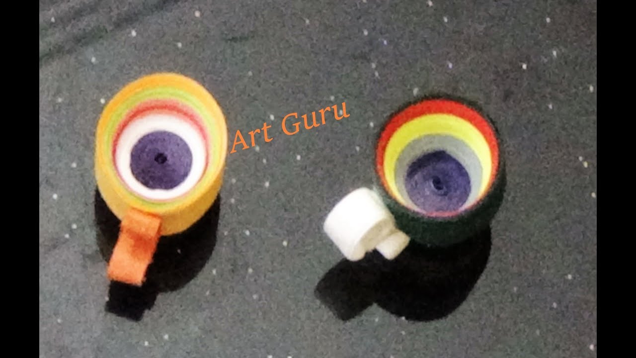 Quilling Art - How to make easy Quilling Tea Cup - YouTube