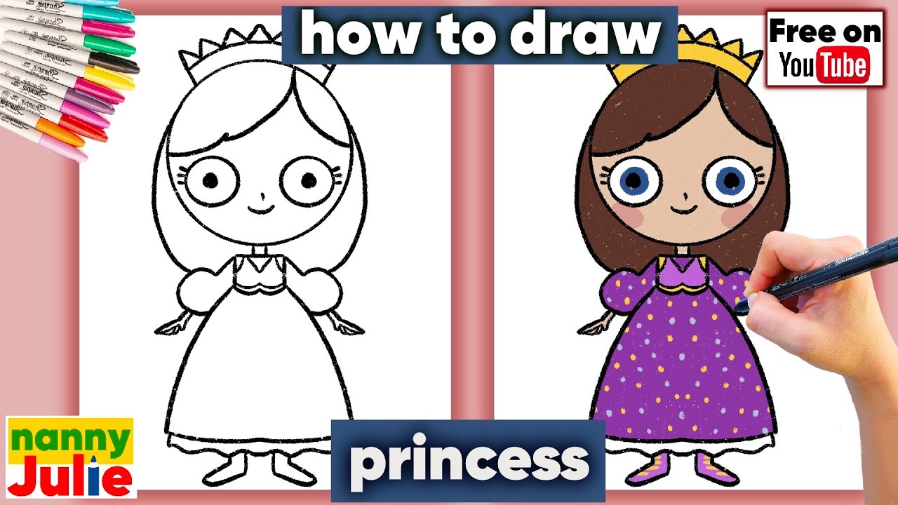 How to draw new kawaii princess for kids | How to draw a girl | Nanny ...