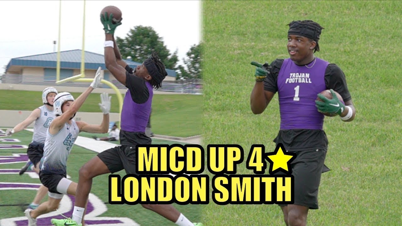 MIC'D UP 4 STAR WR LONDON SMITH WACO UNIVERSITY!! - YouTube