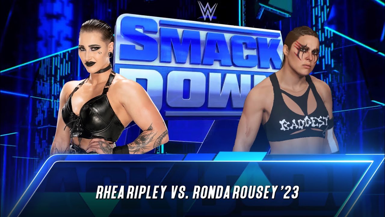 WWE 2K23 Rhea Ripley vs Ronda Rousey one vs one - YouTube