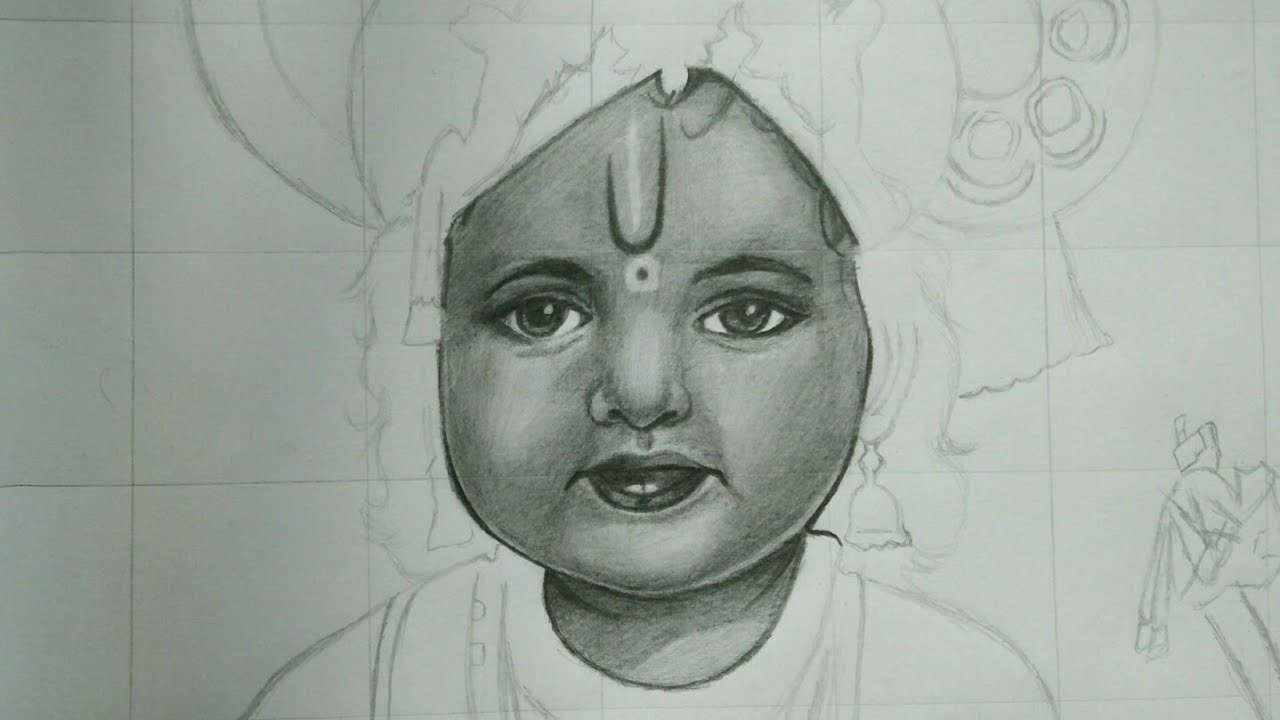 Drawing realistic face | lord Shree Krishna | art giriraj - YouTube