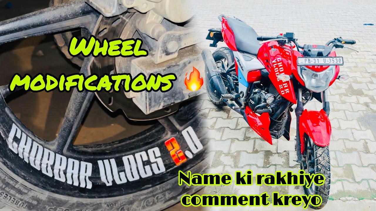 Apache 160 4v rim modification 🔥 Apache da Name ki rakhiye 🤟🏻 Exhaust v ...
