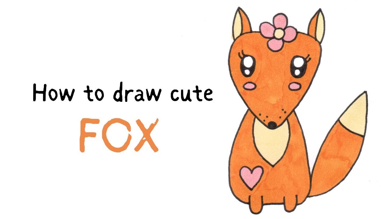 How to draw cute FOX 🦊 easy step by step tutorial ️ drawing cute ...