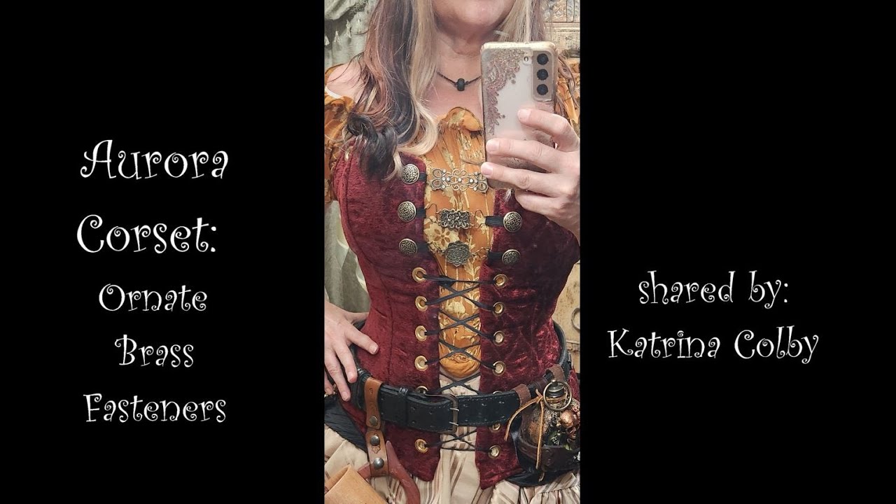 Damsel in This Dress Aurora Corset Ornate Brass Fasteners - YouTube