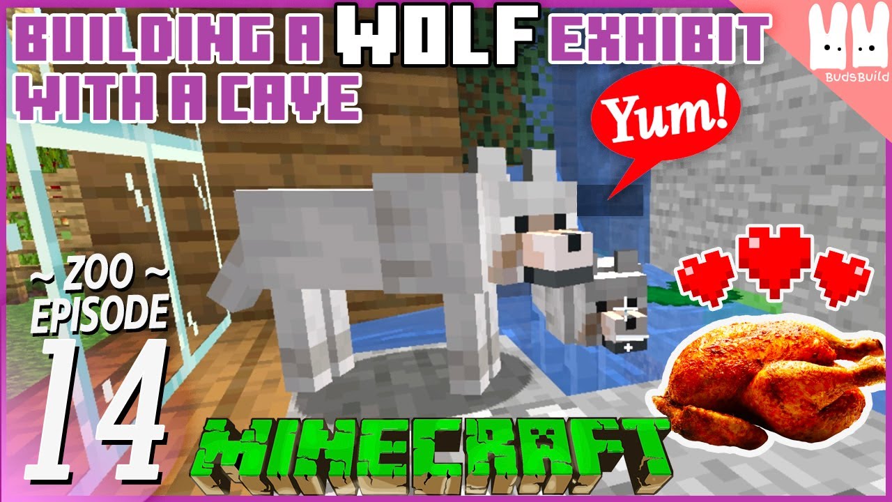 MINECRAFT ZOO: Building the WOLF exhibit with a CAVE - YouTube