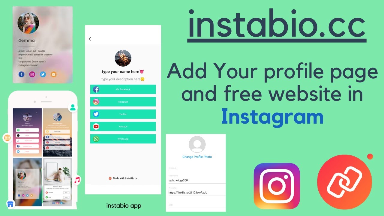 how to use instabio app 2020 | instabio.cc| insat bio profile page ...