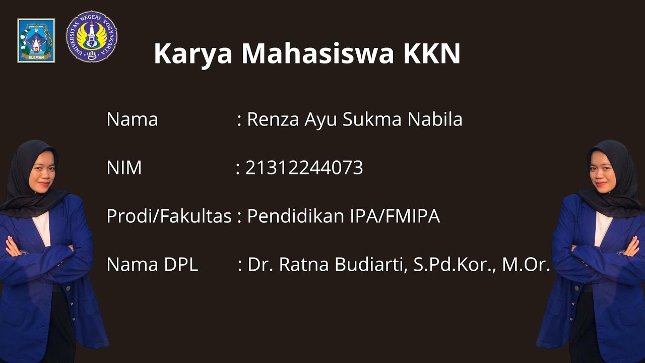 VIDEO LUARAN KKN || RENZA AYU SUKMA NABILA|| KKNM-17951 BLEKIK ...